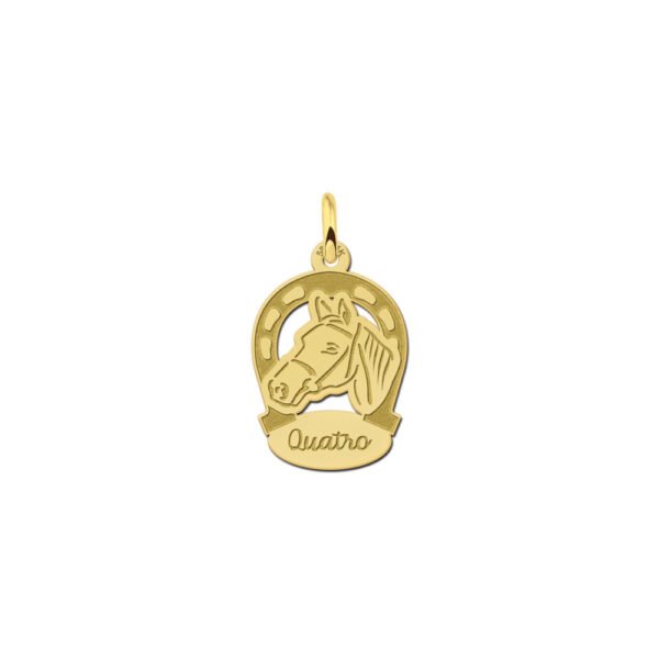 Gouden hanger hoefijzer paard met naam - Names4ever - Juwelier It's ...